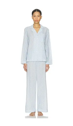 LoveShackFancy Sana Pj Set In Baby Blue - Chilled Blue