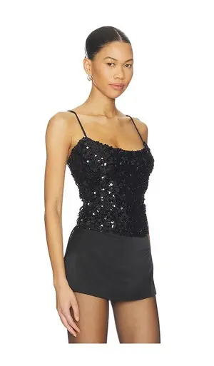 RUNAWAY THE LABEL Sequined Corset Top