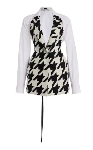 LAQUAN SMITH Houndstooth Tailored Mini Dress