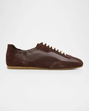 Simkhai Georgie Suede And Leather Low-top Sneakers - Cacao