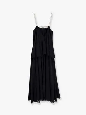 Chloé Flounced Silk Long Dress