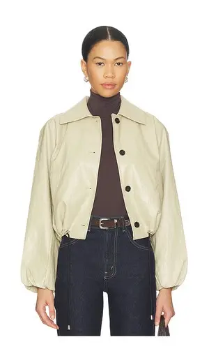Rails Lightweight Faux Leather Jacket With Drawstring Waist