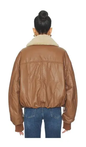 AEXAE Leather Bomber Jacket