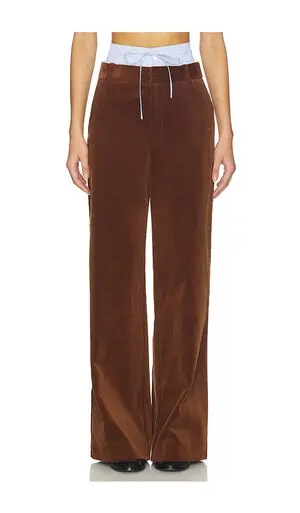 Monse Double Waistband Corduroy Pant - Brown