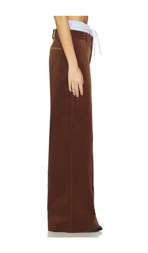 Monse Double Waistband Corduroy Pant - Brown