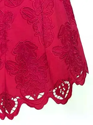 Cara Cara Eyelet-detail Shorts - Red