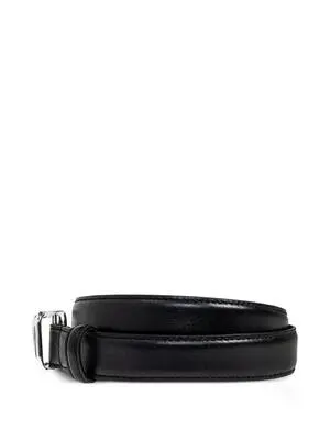 LIÉ STUDIO Georgia Slim Silver Buckle Leather Belt