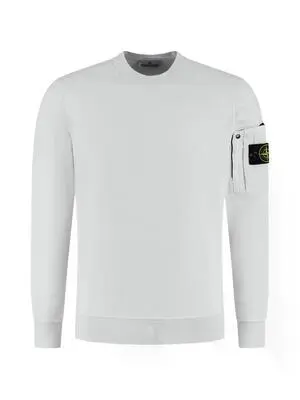 Stone Island 6100019 Cotton Fleece Crewneck Sweatshirt - Blue