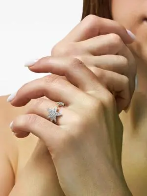 JEWELS AFICIONADO 18k White Gold Diamond Star Ring