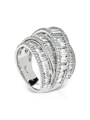 JEWELS AFICIONADO 18k White Gold Diamond Ring - Silver