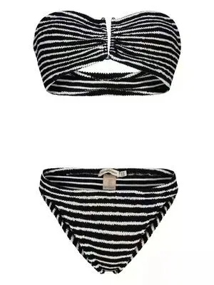 PARAMIDONNA Frida Striped Bikini Set - Black