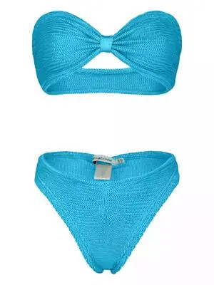 PARAMIDONNA Textured Strapless Bikini Set - Blue