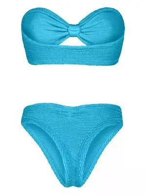 PARAMIDONNA Textured Strapless Bikini Set - Blue