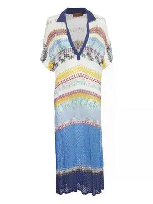 Missoni Side-slit Collared Maxi Dress
