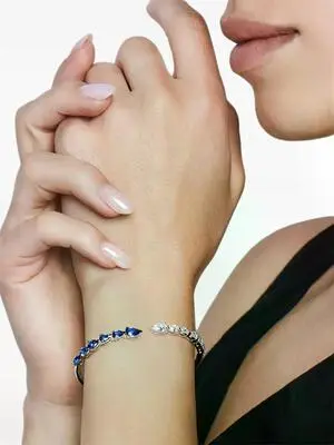JEWELS AFICIONADO 18k White Gold Diamond And Sapphire Bracelet