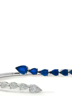JEWELS AFICIONADO 18k White Gold Diamond And Sapphire Bracelet