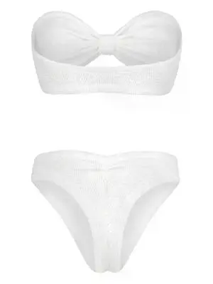 PARAMIDONNA Textured Bandeau Bikini Set - White