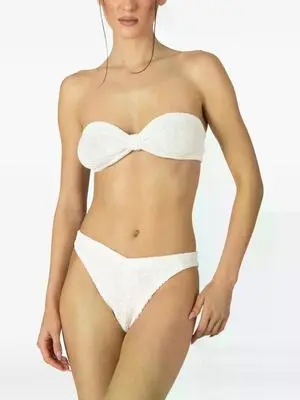PARAMIDONNA Textured Bandeau Bikini Set - White