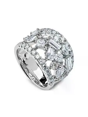 JEWELS AFICIONADO 18k White Gold Diamond Cocktail Ring