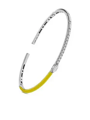 JEWELS AFICIONADO 18k White Gold Diamond Cuff Bracelet
