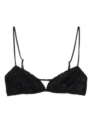 LUDOVIC DE SAINT SERNIN Lace-trim Bra - Black