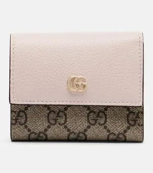 Gucci Gg Marmont Mini Leather-trimmed Wallet - Pink