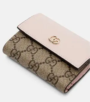 Gucci Gg Marmont Mini Leather-trimmed Wallet