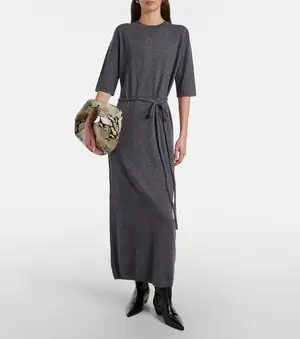 LISA YANG Tilde Belted Maxi Dress - Grey