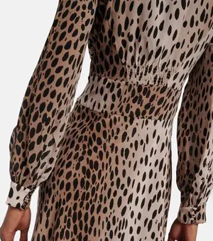 Rixo Emory Printed Silk Maxi Dress - Brown