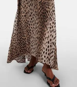 Rixo Emory Printed Silk Maxi Dress - Brown