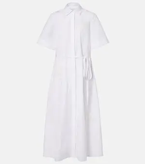 Erdem Embroidered Cotton Poplin Shirt Dress - White