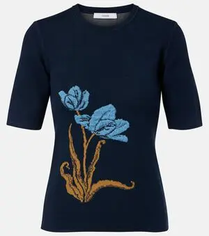 Erdem Floral Jacquard Sweater - Blue
