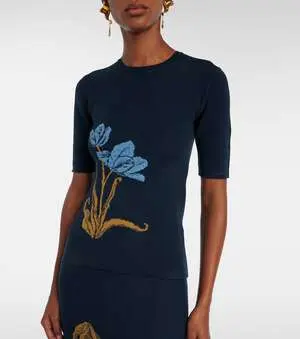 Erdem Floral Jacquard Sweater - Blue