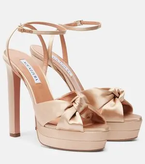 AQUAZZURA Cupid 130 Platform Sandals - Beige