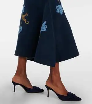Erdem Floral Jacquard Midi Skirt - Blue