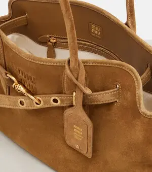 Miu Miu Adventure Suede Tote - Beige