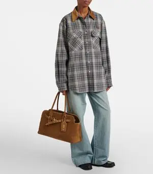 Miu Miu Adventure Suede Tote - Beige