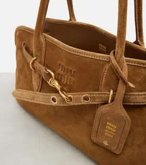 Miu Miu Adventure Suede Tote - Beige