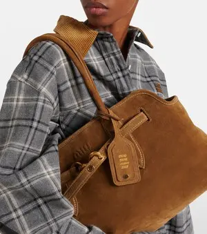 Miu Miu Adventure Suede Tote - Beige