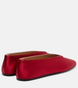 Le Monde Beryl Luna Satin Ballet Flats - Red