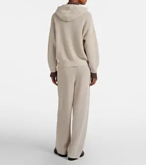 Brunello Cucinelli Knitted Cotton-blend Wide-leg Pants - Beige