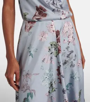 Altuzarra Varda Floral Silk Midi Skirt - Blue