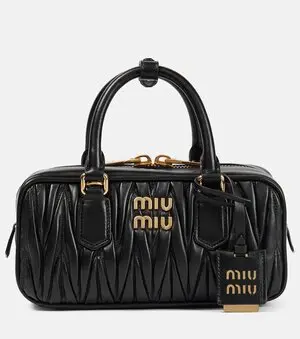 Miu Miu Arcadie Small Leather Top-handle Bag - Black