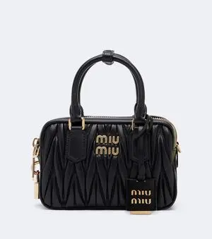Miu Miu Arcadie Small Leather Top-handle Bag - Black