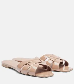 Saint Laurent Patent Leather Sandals - Pink