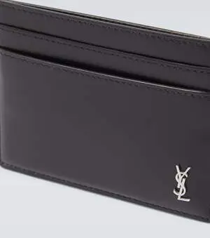 Saint Laurent Leather Card Holder - Black