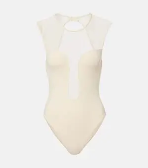 ERES Unique Mesh-trimmed Swimsuit - White