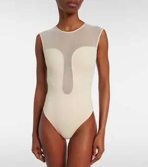 ERES Unique Mesh-trimmed Swimsuit - White