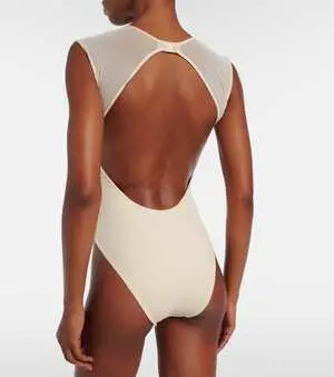 ERES Unique Mesh-trimmed Swimsuit - White