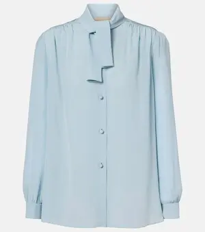 Valentino Garavani Tie-neck Silk Shirt
